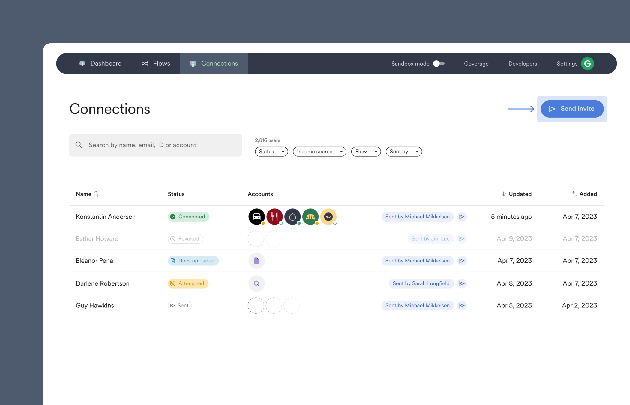 How to send an invite in Console – Argyle