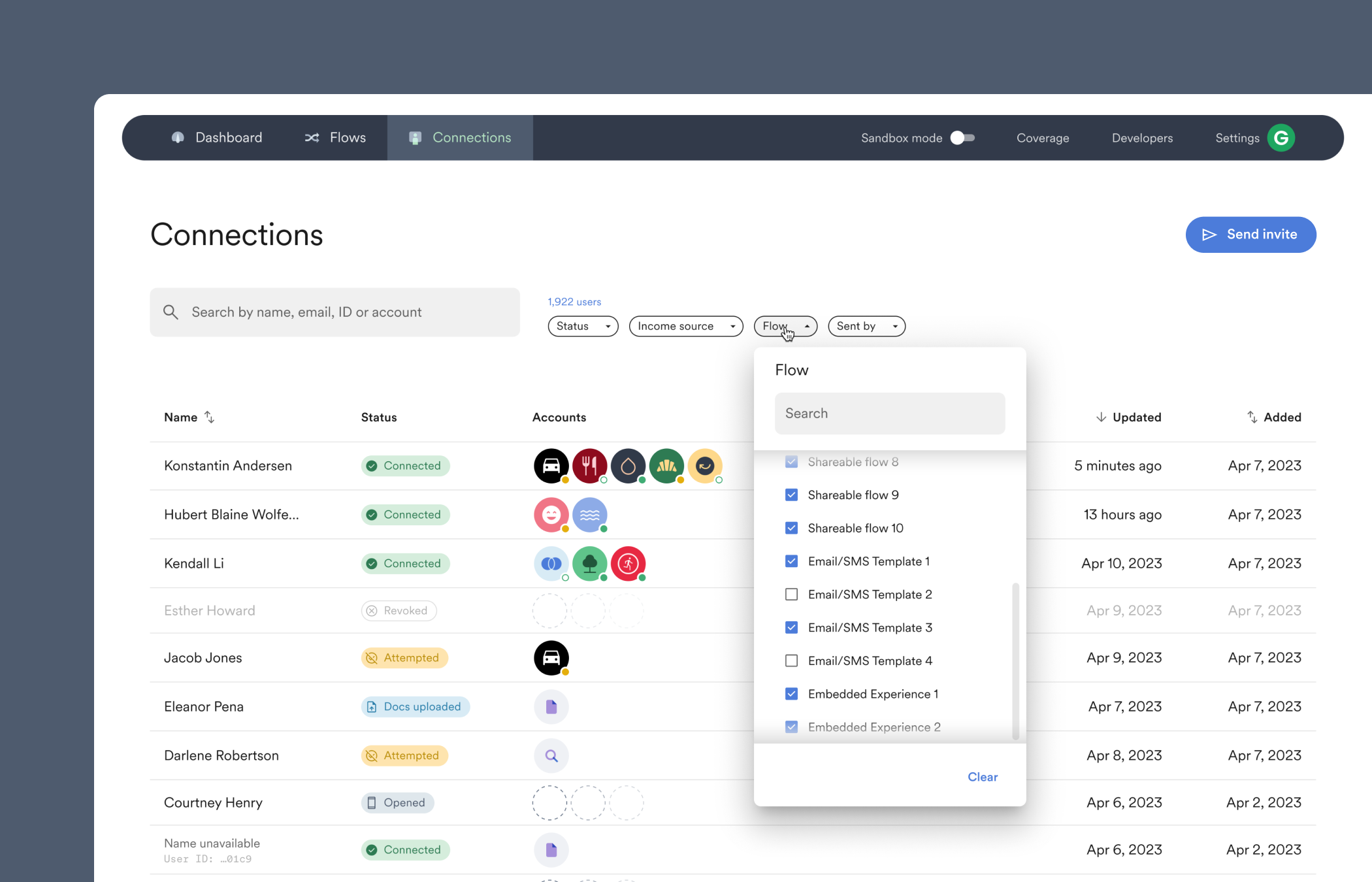 How to send an invite in Console – Argyle